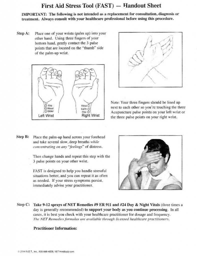 First Aid Stress Tool - FAST RELIEF! - Dr. Mary Lou Rane